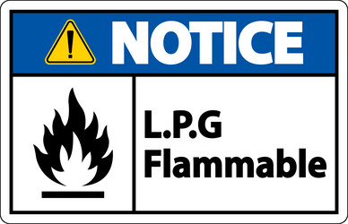 Danger lpg flammable symbol sign on white Vector Image