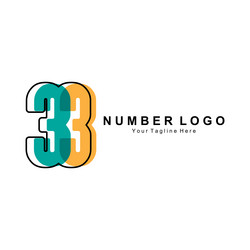 Number 3 three logo design premium icon Royalty Free Vector
