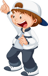 Cartoon dj boy on white background Royalty Free Vector Image