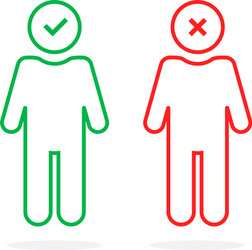 Simple stick figure with checkmarks Royalty Free Vector