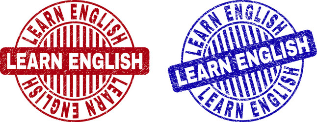 Learn english rubber stamp Royalty Free Vector Image