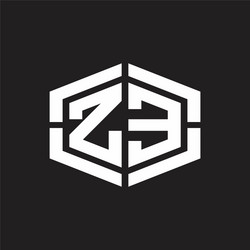 Ze logo monogram with ribbon style design Vector Image