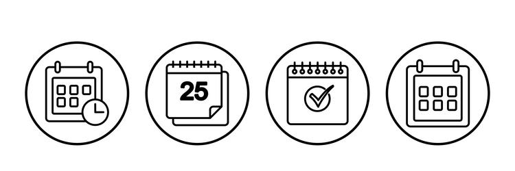 Calendar icon calender symbol Royalty Free Vector Image