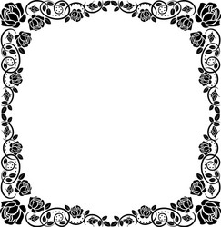 Floral filigree frame decorative square design Vector Image