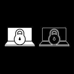 Laptop lock personal data security cyber access Vector Image