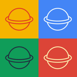 Pop art planet saturn with planetary ring system Vector Image