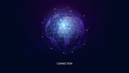 Single one line drawing of circle world map globe Vector Image