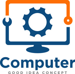 Computer technology logo icon design Royalty Free Vector