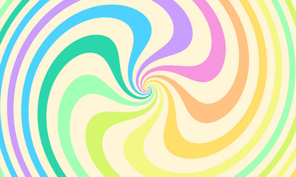 Groovy abstract rainbow swirl background retro Vector Image