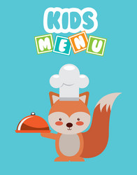 Kids menu frame children chefs cook with cutting Vector Image