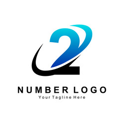 Number 2 two logo design premium icon for company Vector Image