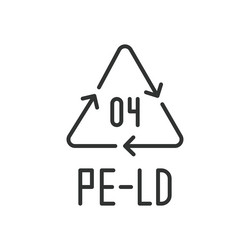 Pe-hd 02 recycling code symbol line icon plastic Vector Image