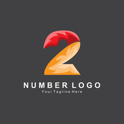 Number 2 two logo design premium icon for company Vector Image