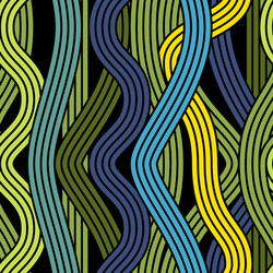 Seamless abstract noodle wave pattern Royalty Free Vector