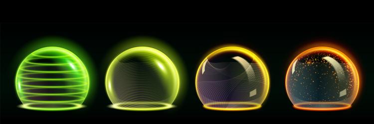 Sphere shield with glow textured surface Vector Image