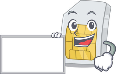 Up board simcard in phone a cartoon Royalty Free Vector