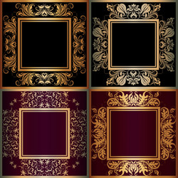Ornamental background with square crosswise frame Vector Image
