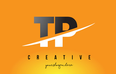 Tp modern leter logo design with black and white Vector Image