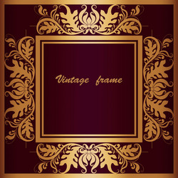 Square frame with filigree ornament Royalty Free Vector
