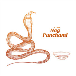 Beautiful hand drawn sapera nag panchami card Vector Image