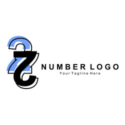 Number 2 two logo design premium icon for company Vector Image