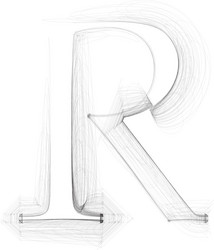 Sketch font letter r Royalty Free Vector Image