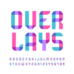 Color font alphabet with overlay effect letters Vector Image