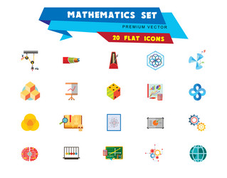 Mathematics icon set Royalty Free Vector Image