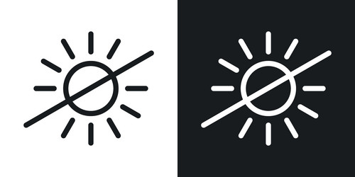 No sun icon setforbidden sunlight exposure symbol Vector Image