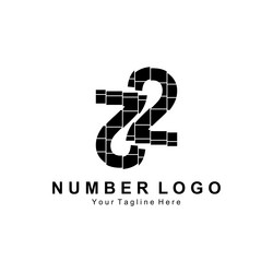 Number 2 two logo design premium icon for company Vector Image