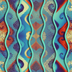 Relief waves of ornamental mosaic tile patterns Vector Image