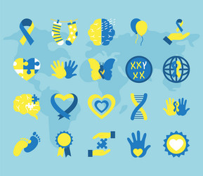 Down syndrome set Royalty Free Vector Image - VectorStock