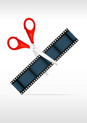 Video editing scissors icon cartoon style Vector Image