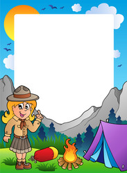 Scout Girl Frame Vector Images (61)