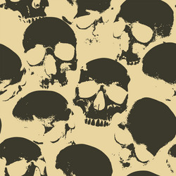 Black skull pattern on white background Royalty Free Vector