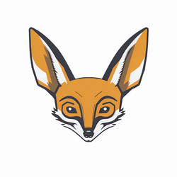 Cartoon bat eared fox head on white background Vector Image