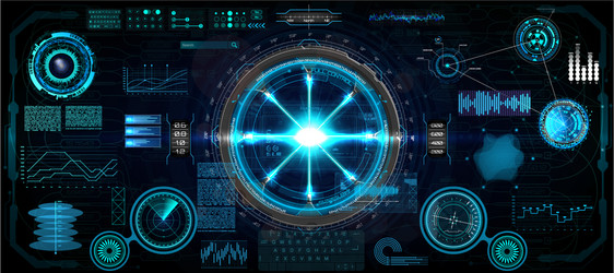 Head-up display elements for ui ux design Vector Image