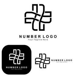 Number 2 two logo design premium icon for company Vector Image