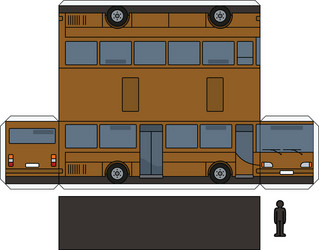 Paper model of a green bus Royalty Free Vector Image
