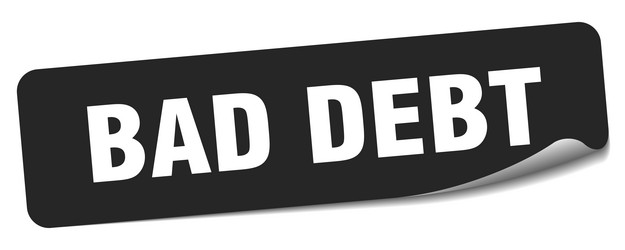 Bad debt sticker label Royalty Free Vector Image