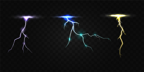 Lightning bolt on transparent background Vector Image