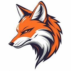 Esport logotype fox icon sticker red Royalty Free Vector