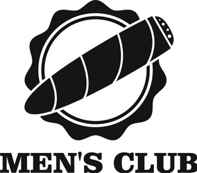 Men cigar club logo simple style Royalty Free Vector Image