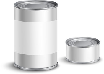Realistic detailed 3d white blank tin can template
