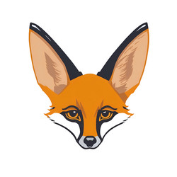 Cartoon bat eared fox head on white background Vector Image