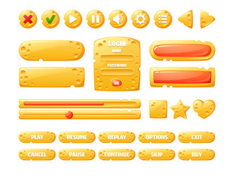 Game menu interface windows cartoon options set Vector Image