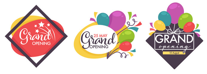 Grand opening isolated icon balloons start Vector Image