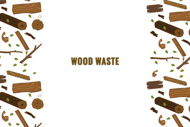 Line style icon collection - wood waste elements Vector Image