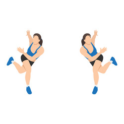 Woman doing side shuffle exercise flat Royalty Free Vector