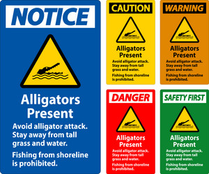Alligator warning sign danger - alligators Vector Image